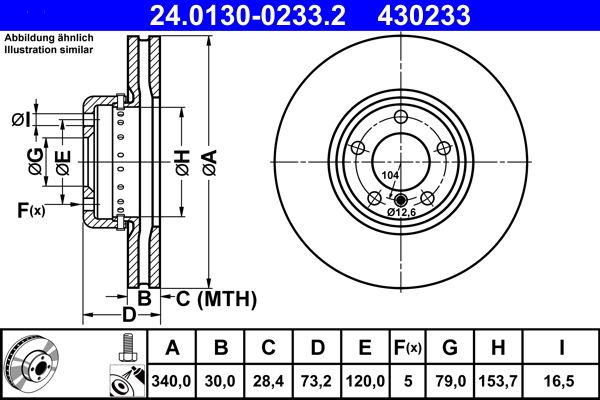 Kočioni disk ATE 24.0130-0233.2
