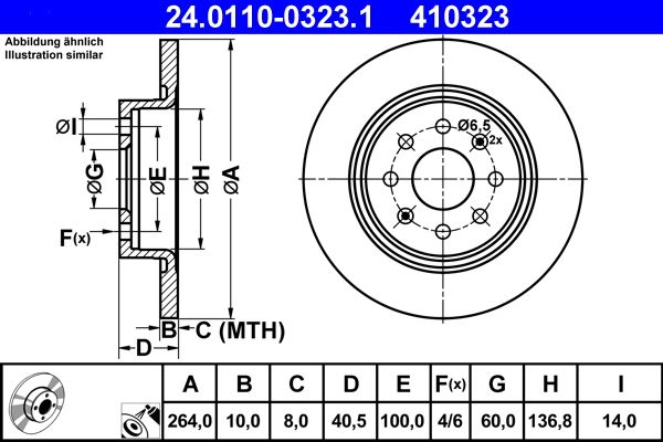 Kočioni disk ATE 24.0110-0323.1