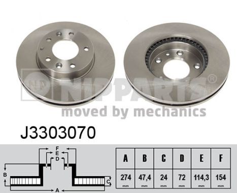 Kočioni disk NIPPARTS J3303070