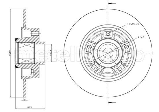 Kočioni disk METELLI 23-1095