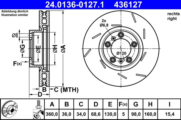 Kočioni disk ATE 24.0136-0127.1
