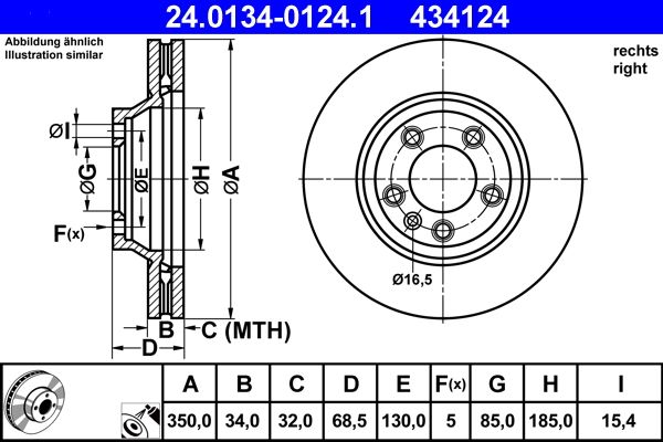 Kočioni disk ATE 24.0134-0124.1
