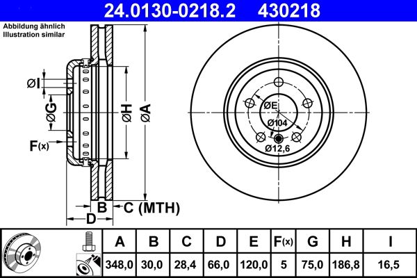 Kočioni disk ATE 24.0130-0218.2
