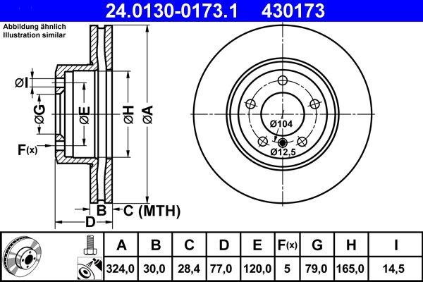 Kočioni disk ATE 24.0130-0173.1