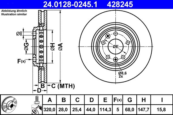 Kočioni disk ATE 24.0128-0245.1