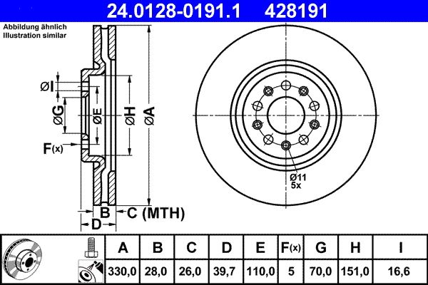 Kočioni disk ATE 24.0128-0191.1