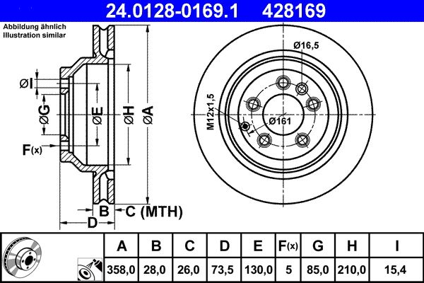 Kočioni disk ATE 24.0128-0169.1