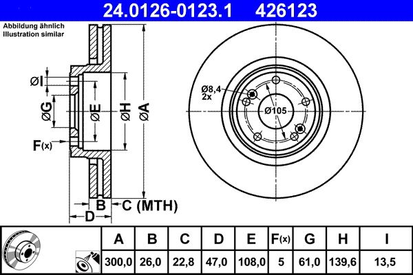 Kočioni disk ATE 24.0126-0123.1
