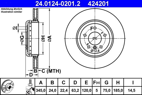 Kočioni disk ATE 24.0124-0201.2