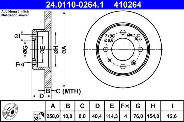 Kočioni disk ATE 24.0110-0264.1
