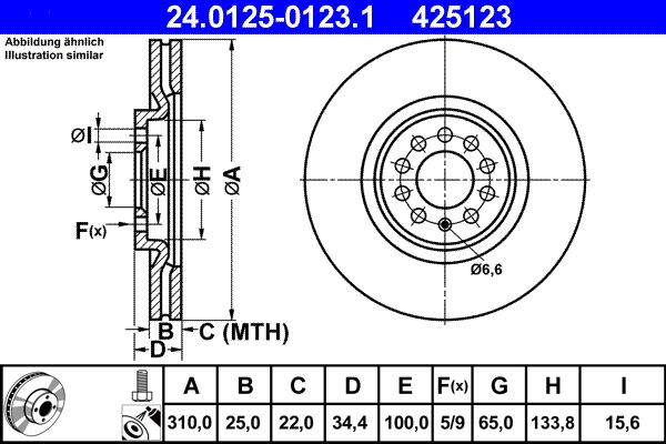 Kočioni disk ATE 24.0125-0123.1