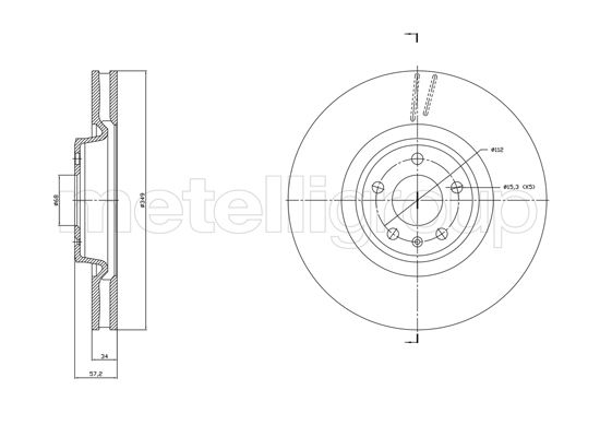 Kočioni disk METELLI 23-1865C