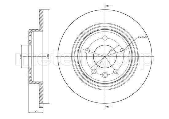 Kočioni disk METELLI 23-1004C