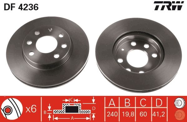 Kočioni disk TRW DF4236
