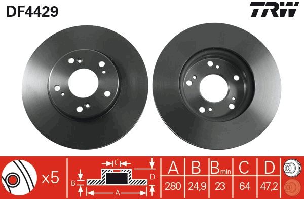 Kočioni disk TRW DF4429