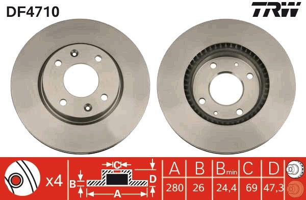 Kočioni disk TRW DF4710
