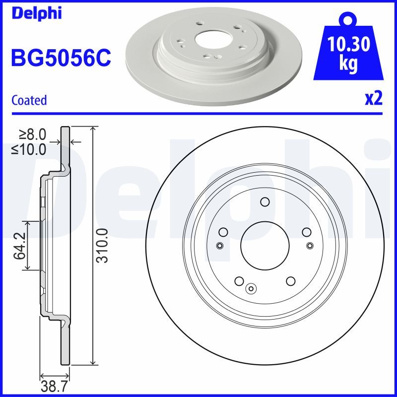 Kočioni disk DELPHI BG5056C