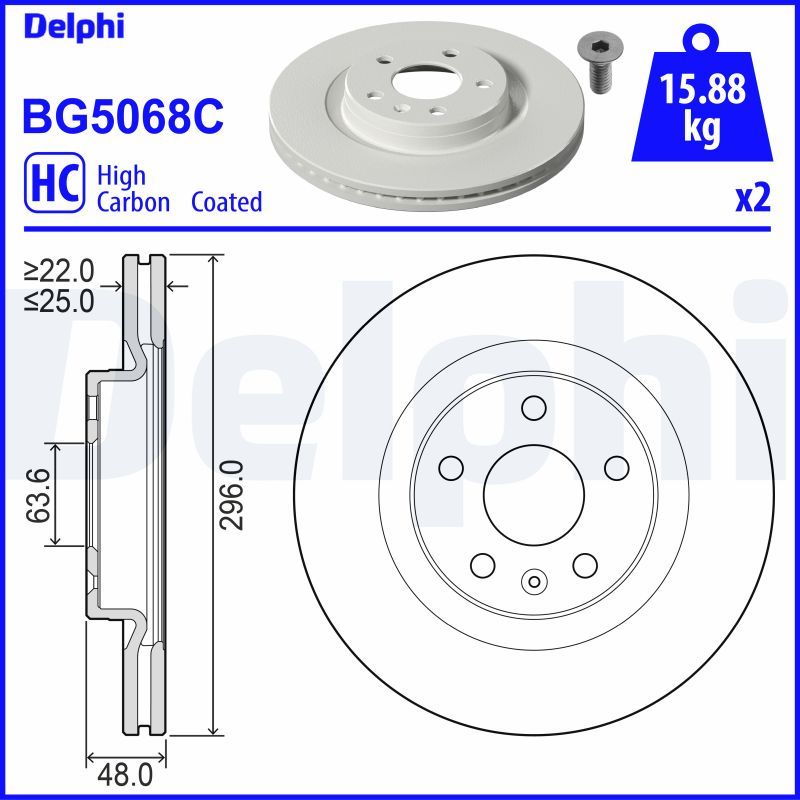 Kočioni disk DELPHI BG5068C
