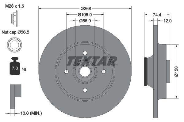 Kočioni disk TEXTAR 92168703
