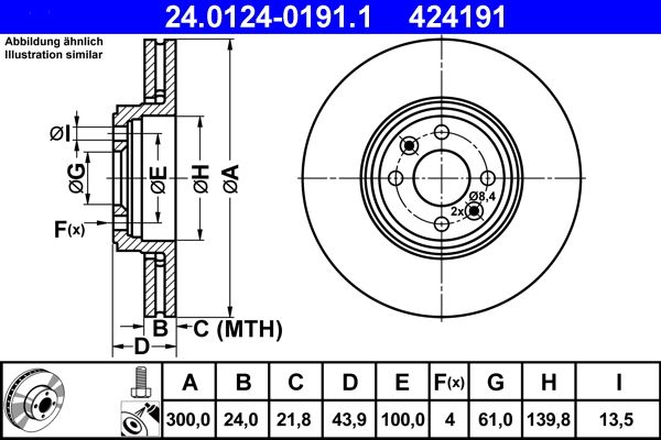 Kočioni disk ATE 24.0124-0191.1