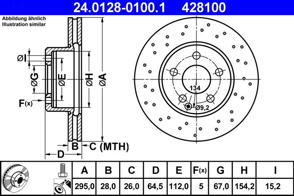 Kočioni disk ATE 24.0128-0100.1