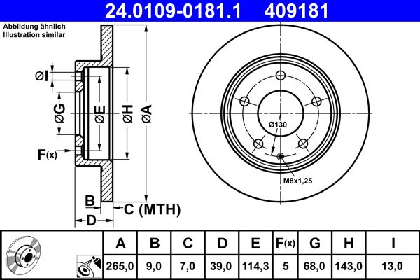 Kočioni disk ATE 24.0109-0181.1