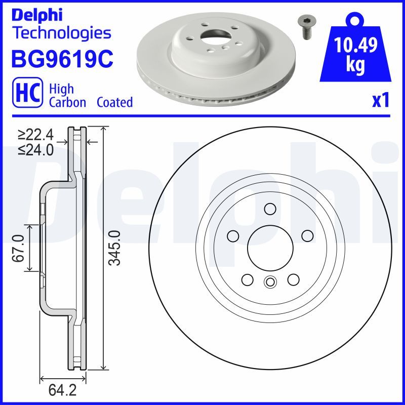 Kočioni disk DELPHI BG9619C