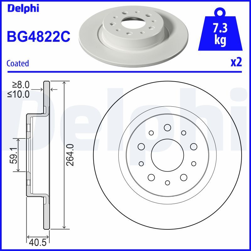 Kočioni disk DELPHI BG4822C