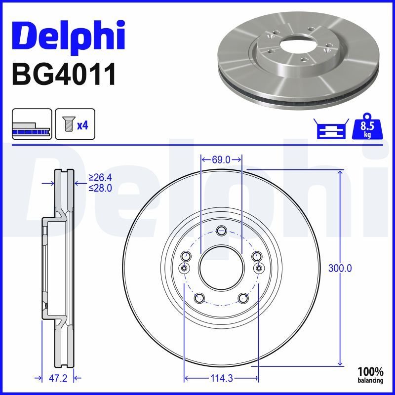 Kočioni disk DELPHI BG4011