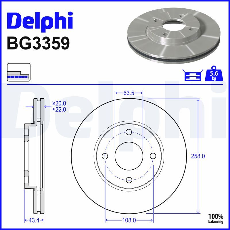 Kočioni disk DELPHI BG3359