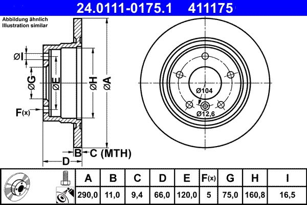 Kočioni disk ATE 24.0111-0175.1