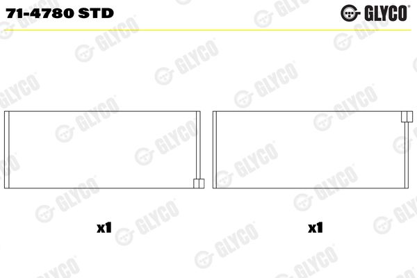 Ležaj klipnjače (leteći) GLYCO 71-4780 STD