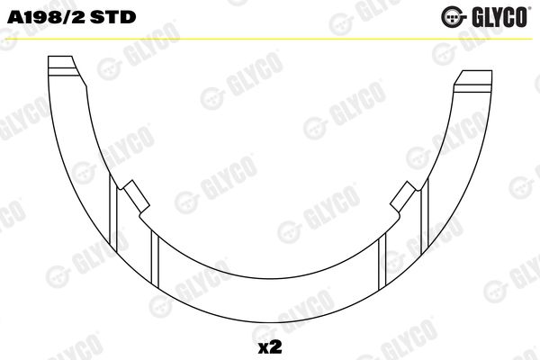 Odstojna podloška, kolenasto vratilo/radilica GLYCO A198/2 STD