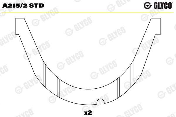 Odstojna podloška, kolenasto vratilo/radilica GLYCO A215/2 STD