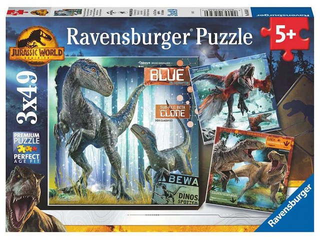 Puzzle slagalice za decu 3x49 delova Dinosaurusi dominiraju Ravensburger 05656