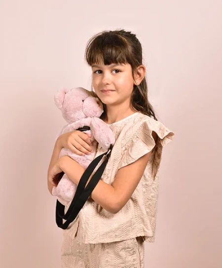 Doudou Torba sa kaišem - roze meda 30cm ( DC4375 )