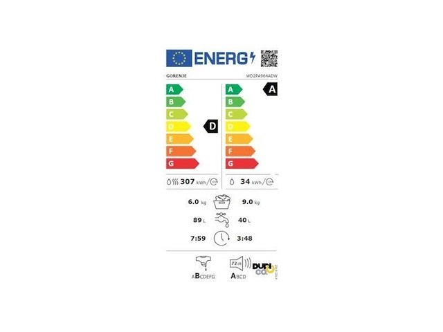 GORENJE WD2PA964ADW MAŠINA ZA PRANJE I SUŠENJE Veša