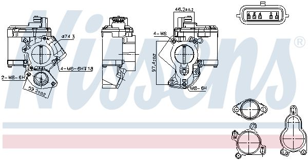 EGR ventil, recirkulacija izduvnih gasova NISSENS 98463