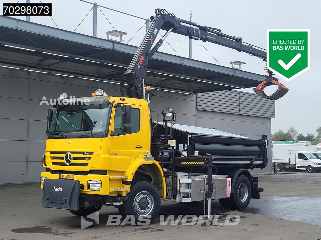 Mercedes-Benz Axor 2124 Axor 4X4 8m3 Tipper HIAB 122 B-2 HIDUO Crane Steel sus kiper