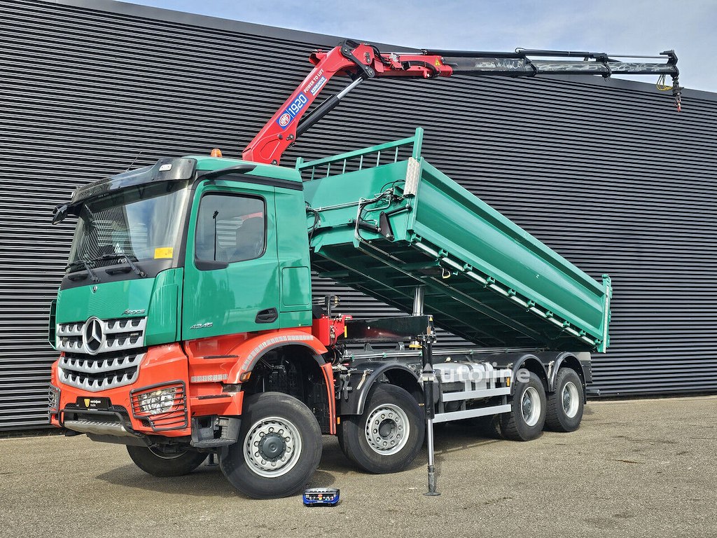 Mercedes-Benz AROCS 4145 / 8X6 / TIPPER + HMF CRANE kiper