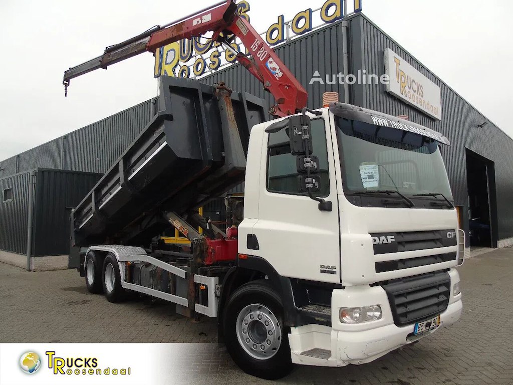 DAF CF 85.380 + MANUAL + HMF 1680 + HYVA + 6X2 kiper