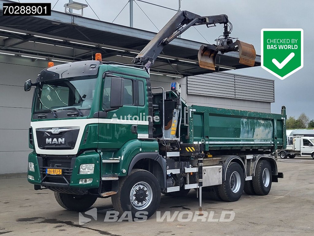 MAN TGS 33.440 TGS 6X6 NL-Truck 12m3 Jansen Tipper HMF 1643 Crane St kiper