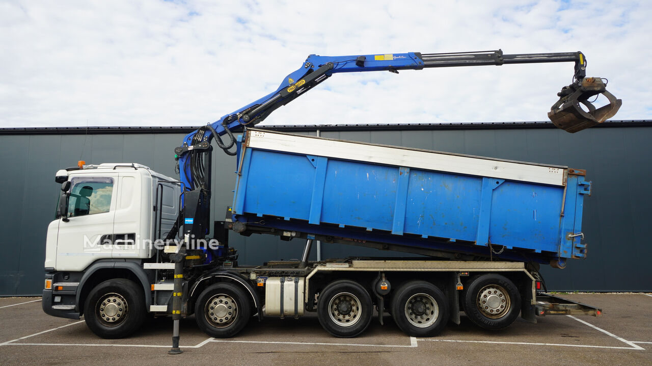 Scania G 490 10X4 CABLE SYSTEM TRUCK WITH PALFINGER Q180Z95TR CRANE kiper