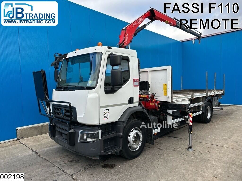 Renault D 19 280 EURO 6, Fassi, Remote kamion s ravnom platformom