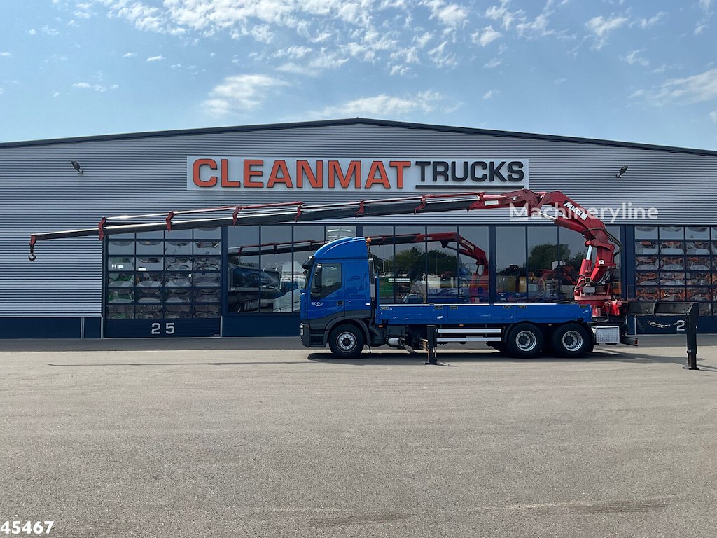 IVECO Stralis 500 6x4 MKG 54 Tonmeter laadkraan kamion s ravnom platformom