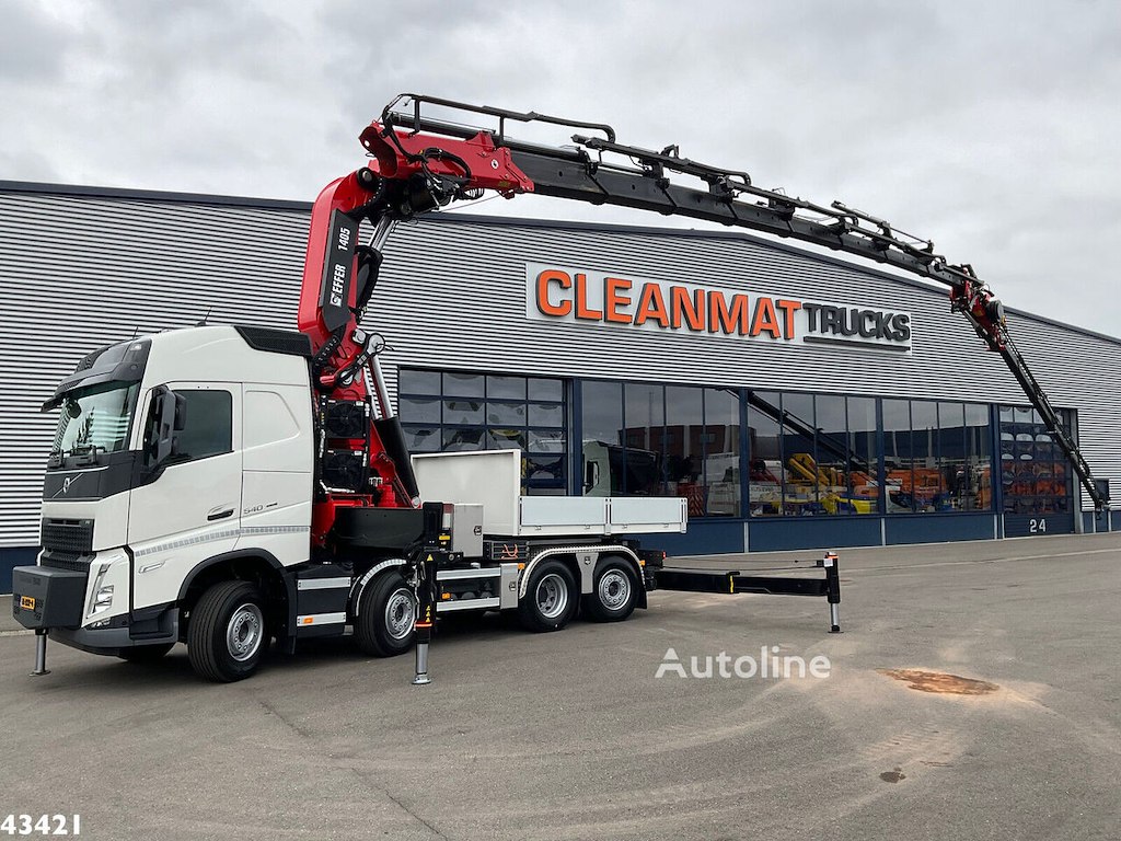 Volvo FH 540 Effer 145 Tonmeter laadkraan + Fly-Jib! NEW AND UNUSED! kamion s ravnom platformom