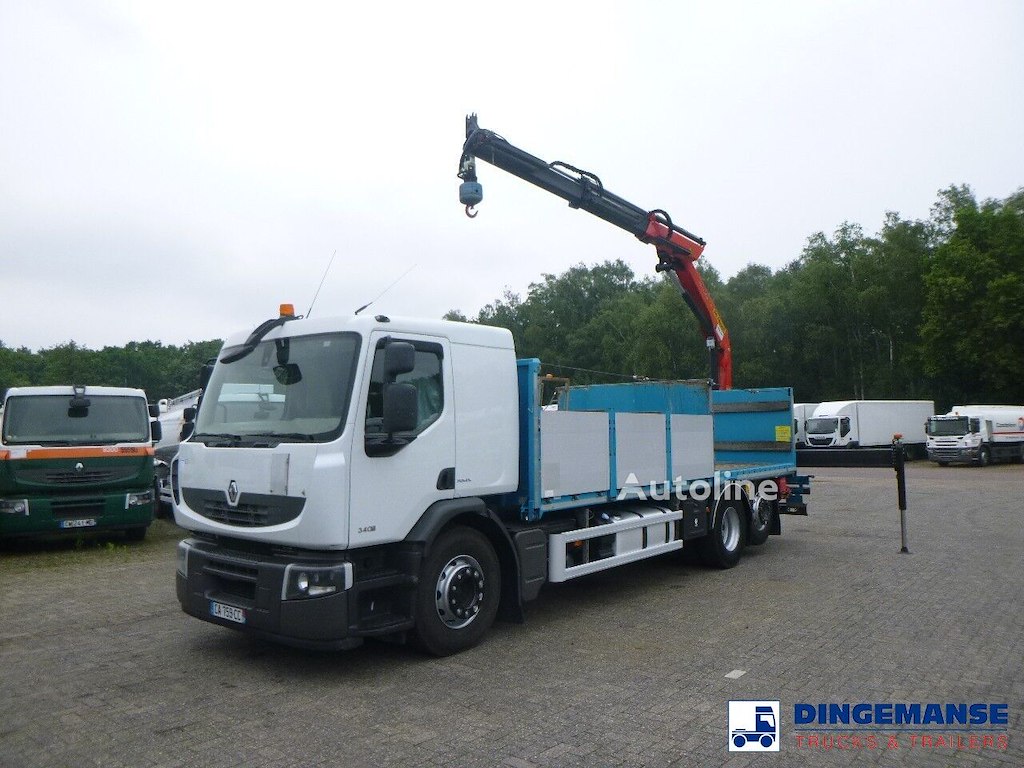 Renault Premium 340 dxi 6x2 + Palfinger PK 13.501K + rotator kamion s ravnom platformom