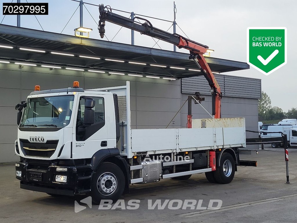 IVECO Stralis 310 Stralis 4X2 Palfinger PK12002 Crane Kran rotator Ste kamion s ravnom platformom
