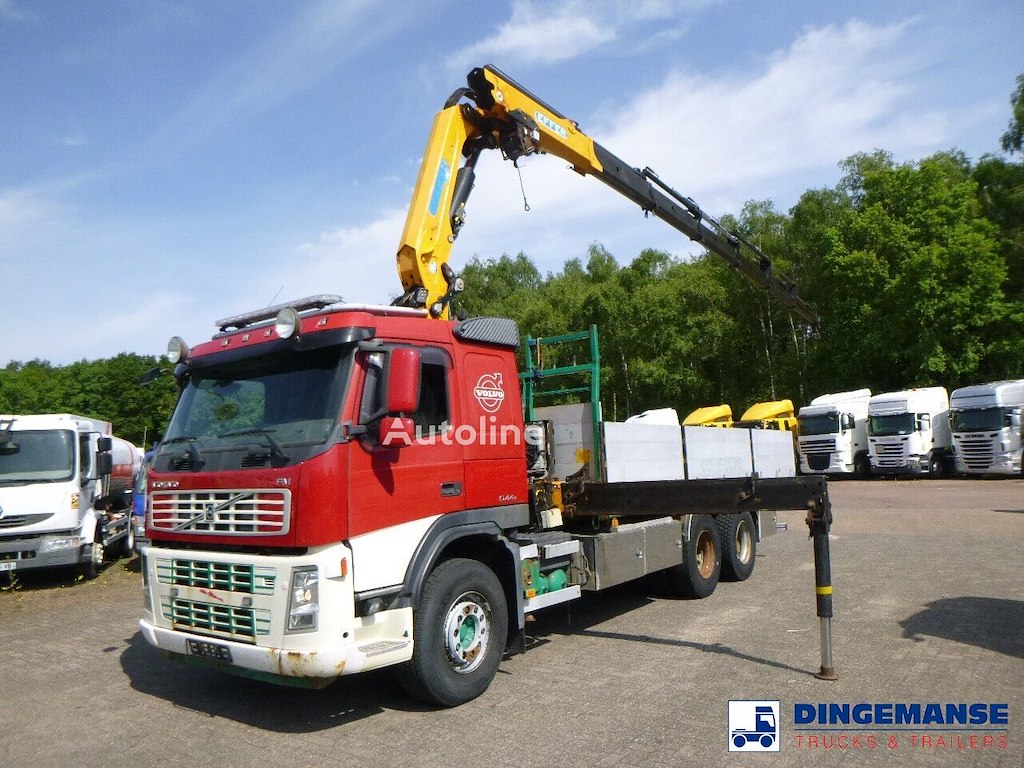 Volvo FM 440 6x2 Euro 4 + Effer 350.11/6S kamion s ravnom platformom