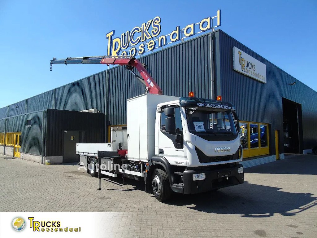 IVECO Eurocargo 160E25 + HMF 1210K-RC + EURO 6 kamion s ravnom platformom
